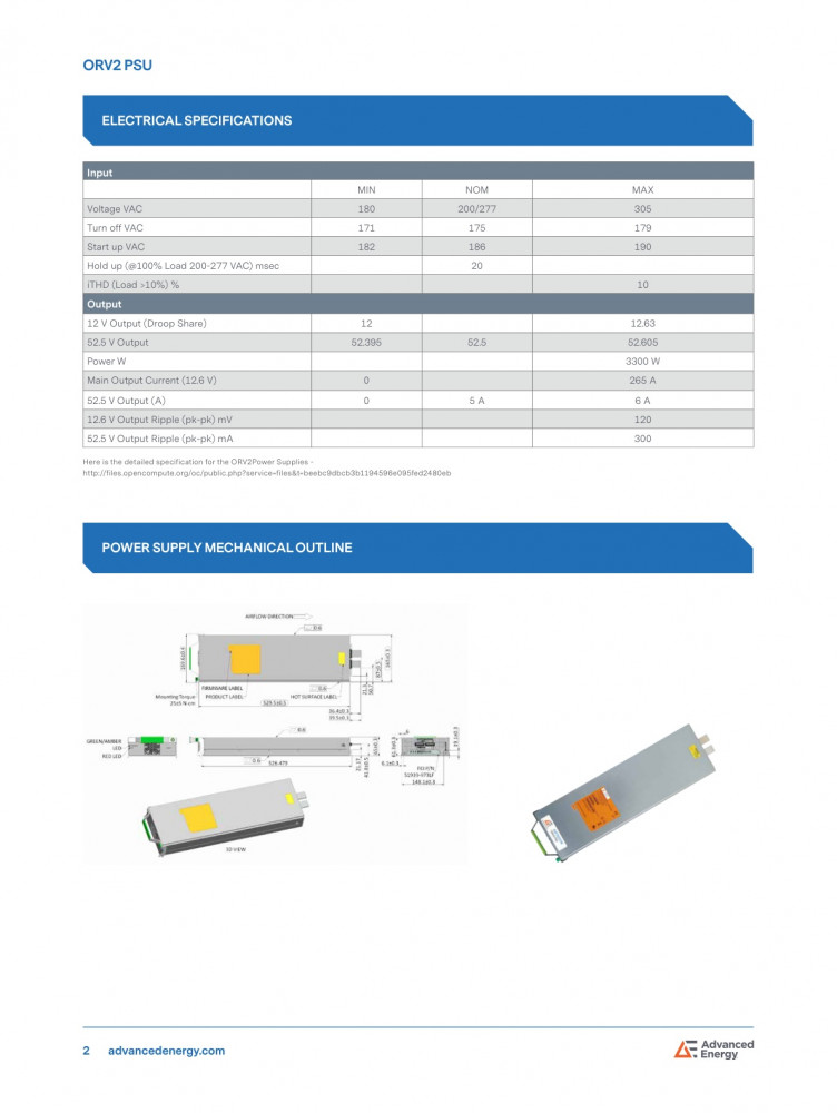 ORV2 PSU product document page 2
