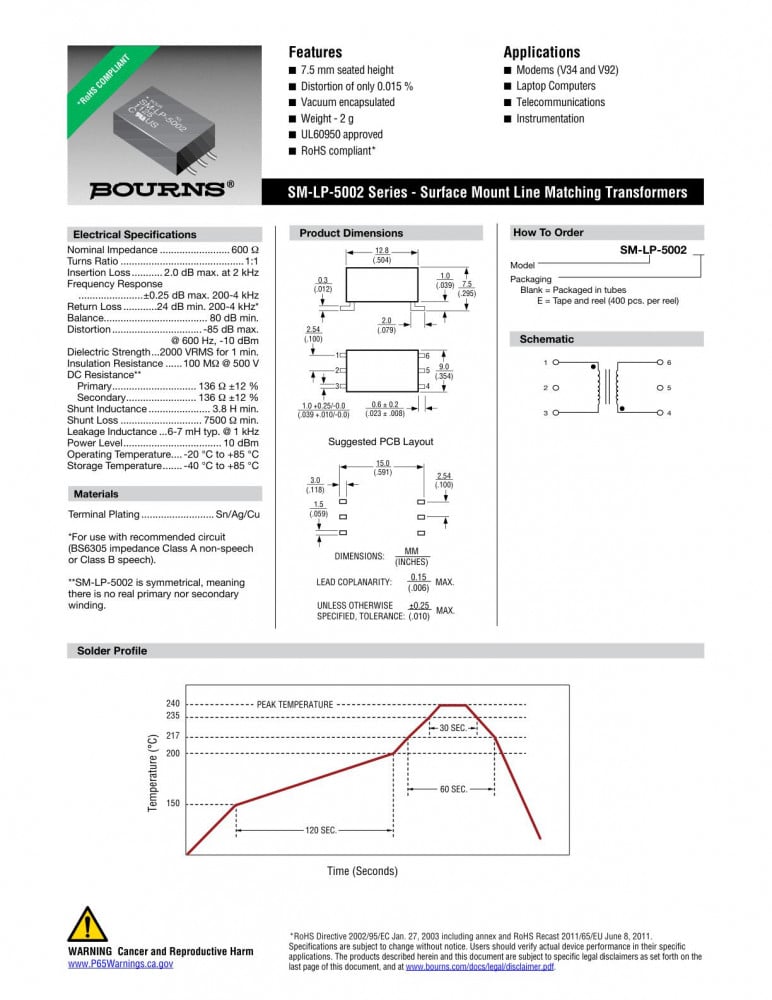 SM-LP-5002 datasheet page 1