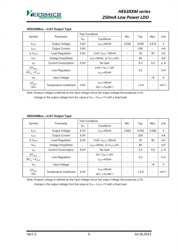 HE6330MNR datasheet page 5