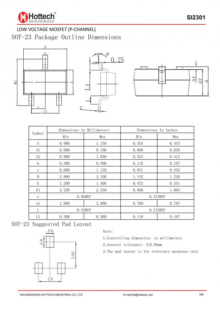 SI2301 datasheet page 5