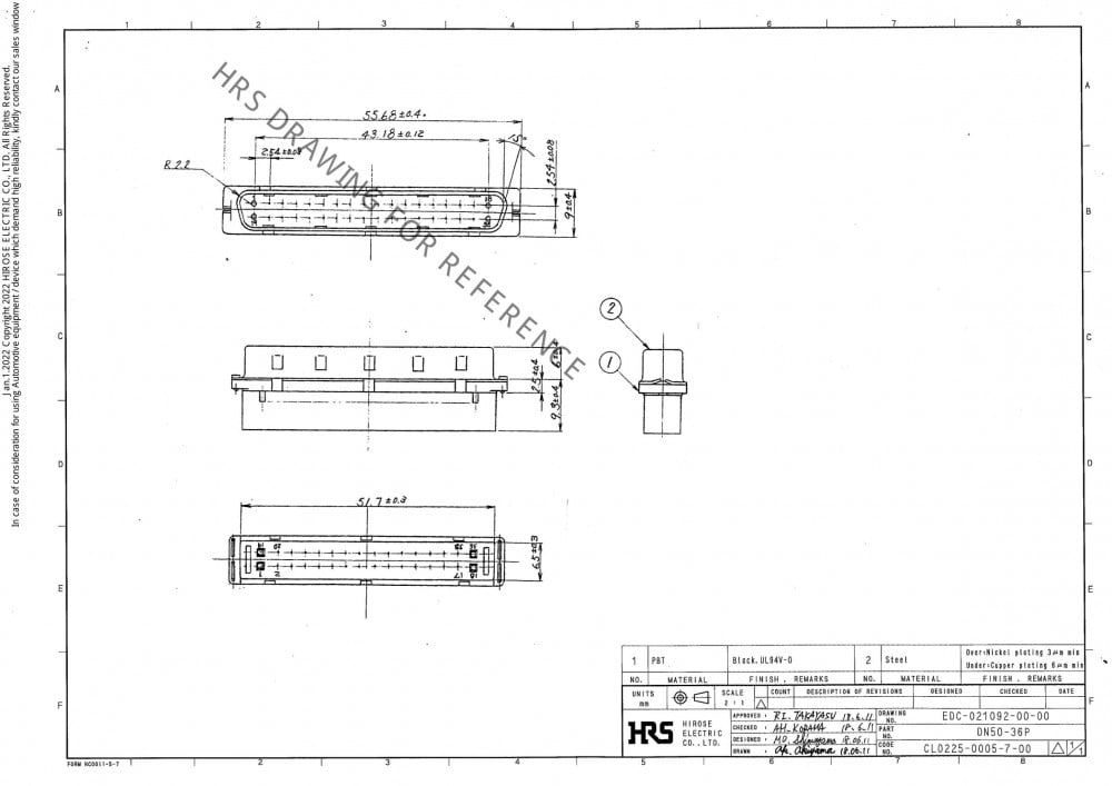 HRS DN50-36P technical drawing preview