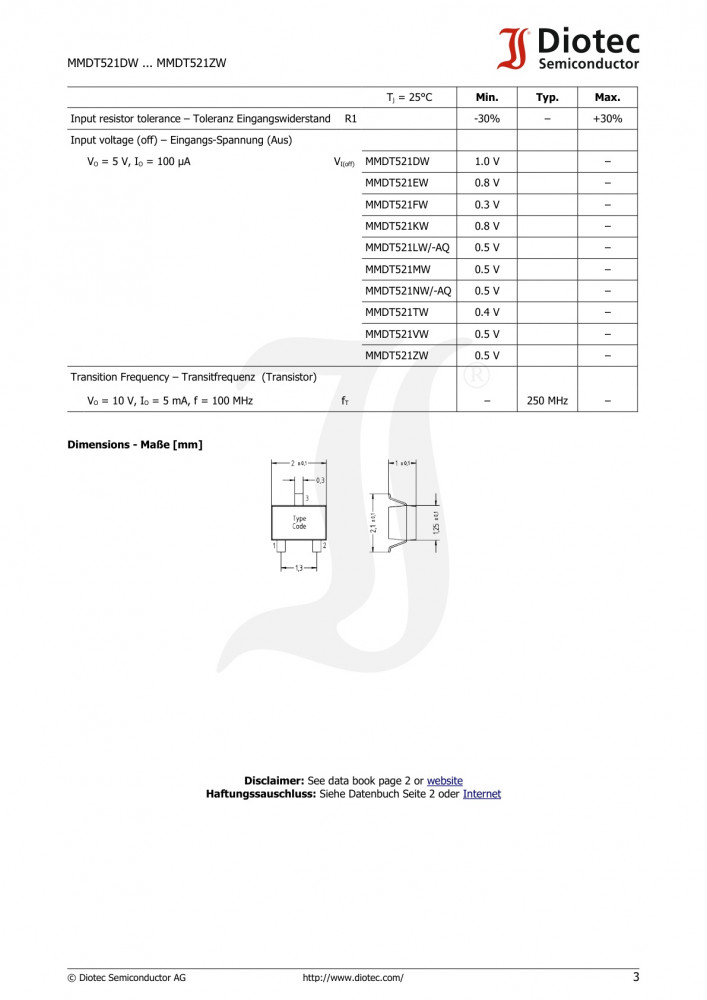MMDT521LW datasheet page 3