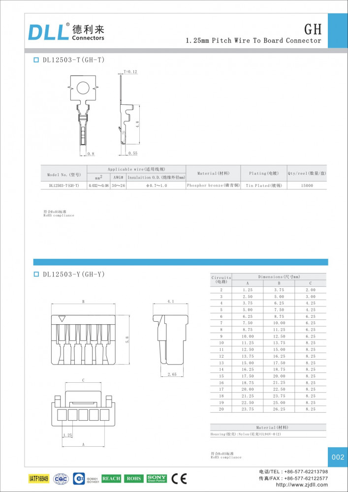 DLL GH series technical document page 2