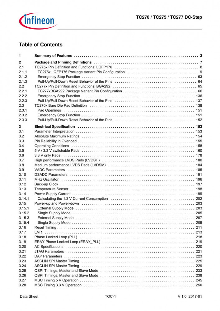 Infineon TC27x data sheet page 5