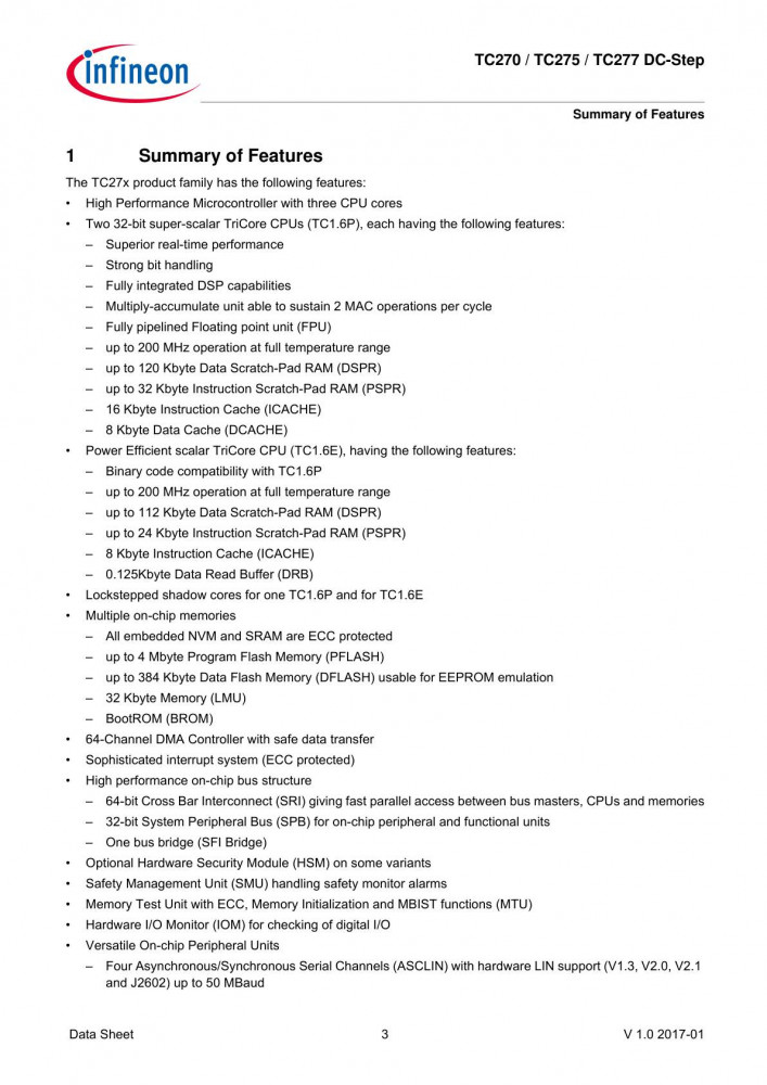 Infineon TC27x data sheet page 7