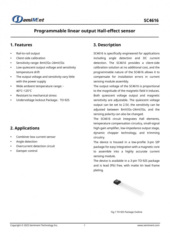 SC4616 datasheet page 1