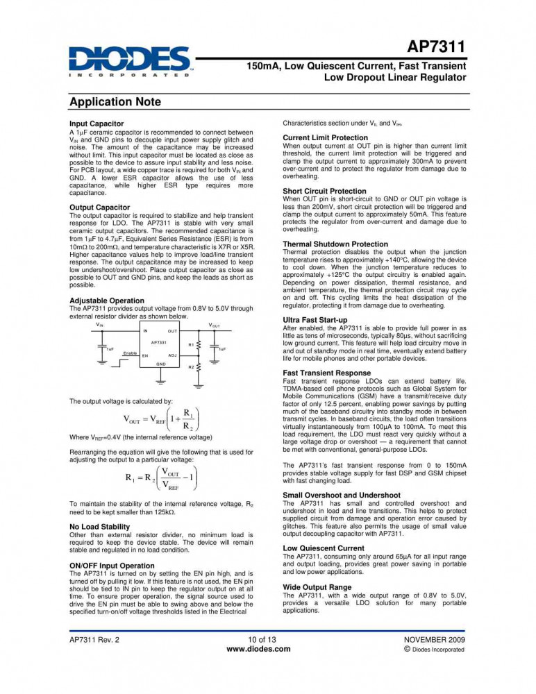 AP7311 datasheet page 10
