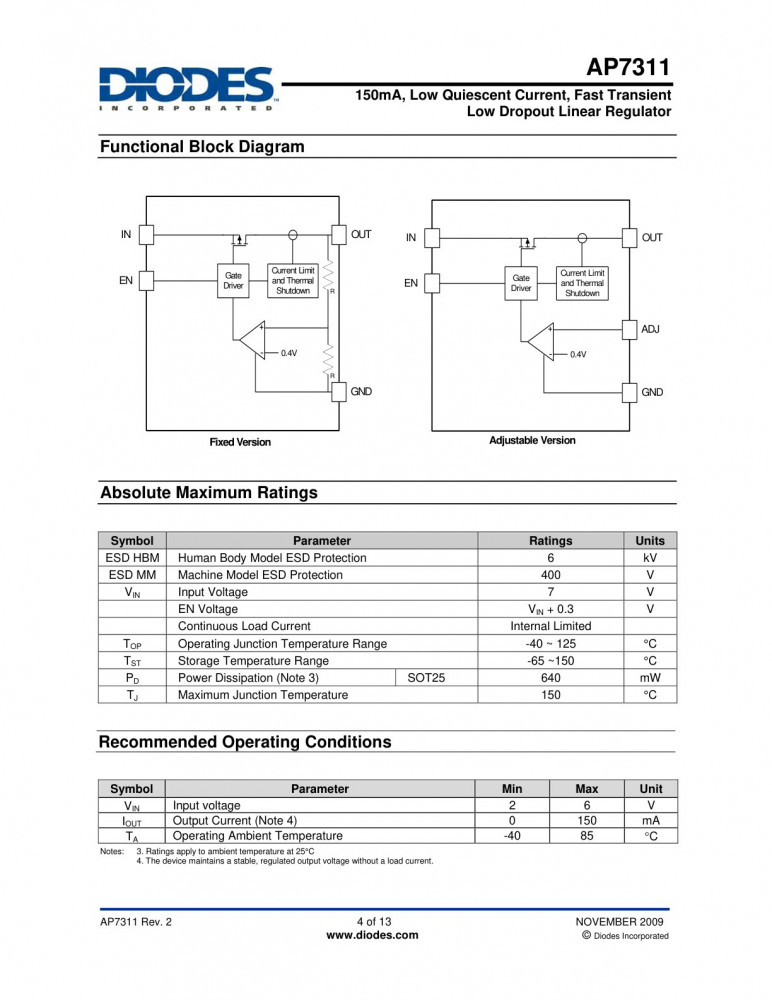 AP7311 datasheet page 4