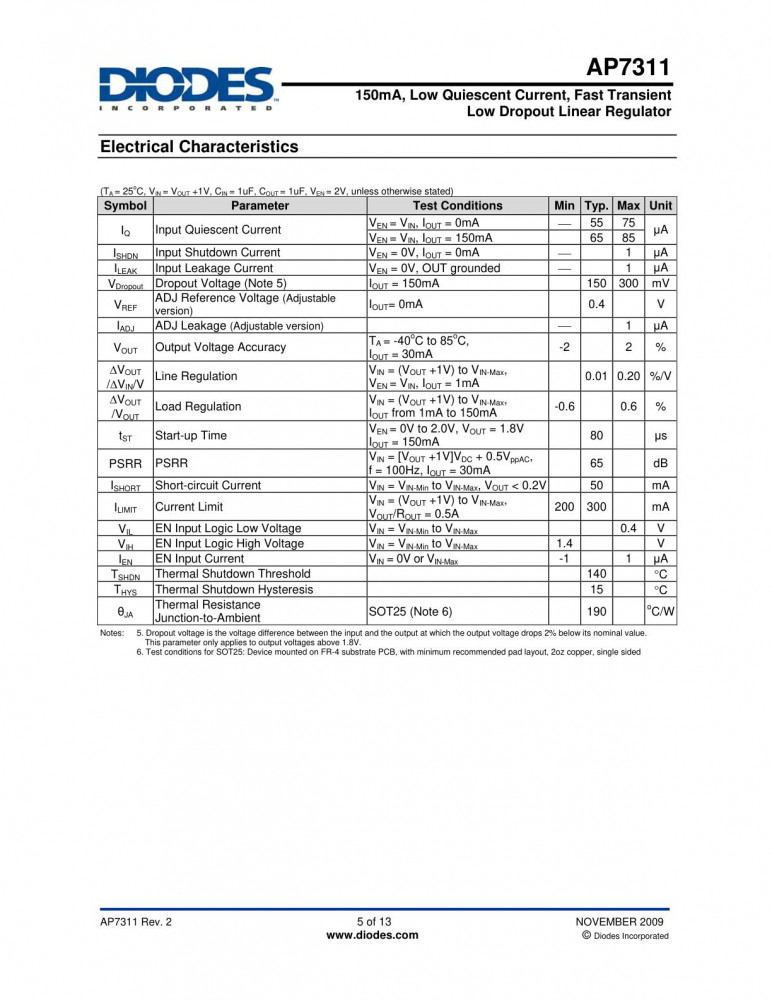AP7311 datasheet page 5