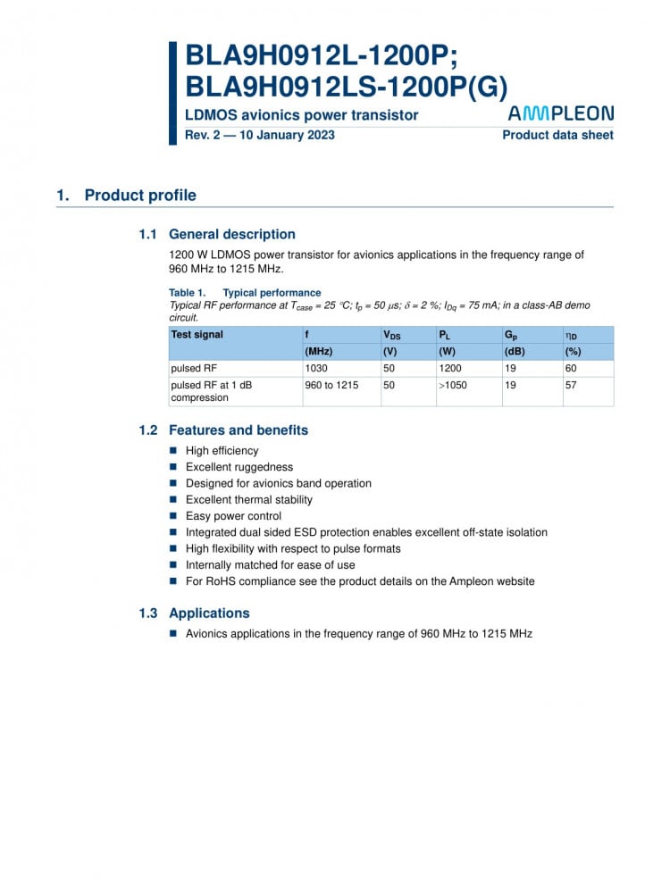 BLA9H0912LS-1200PGJ datasheet page 1