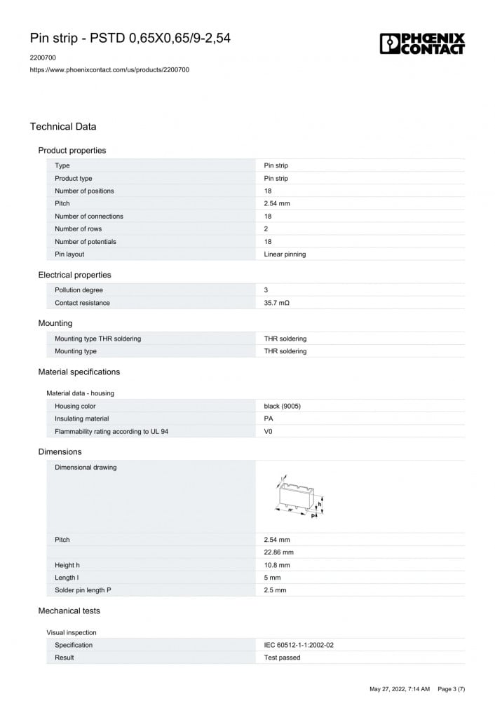 Phoenix Contact 2200700 technical document page 3