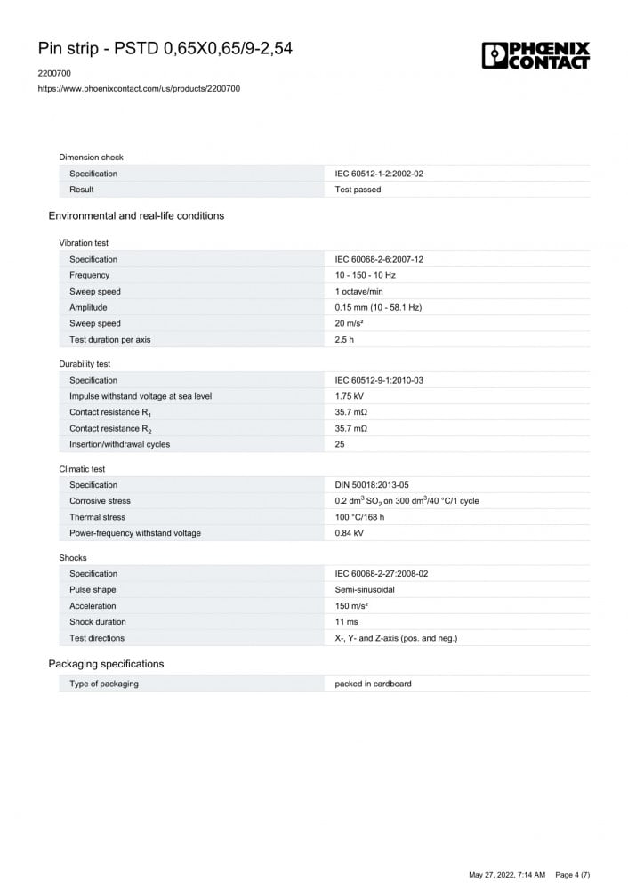 Phoenix Contact 2200700 technical document page 4