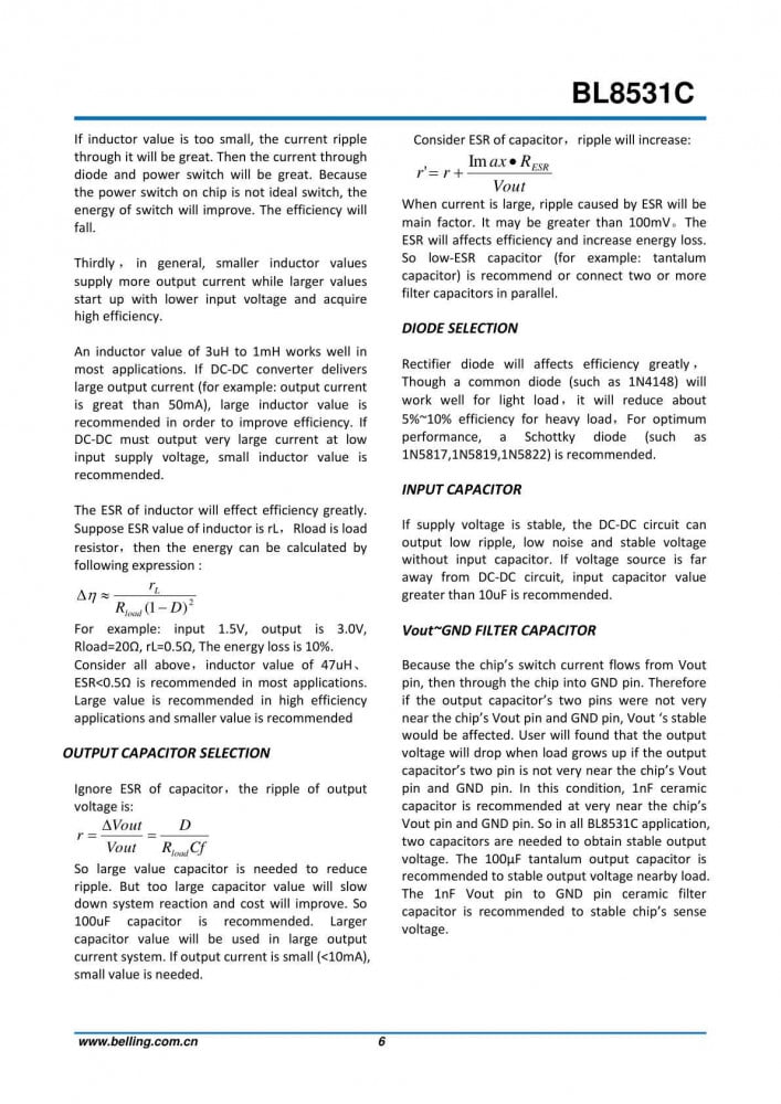 BL8531C datasheet page 6
