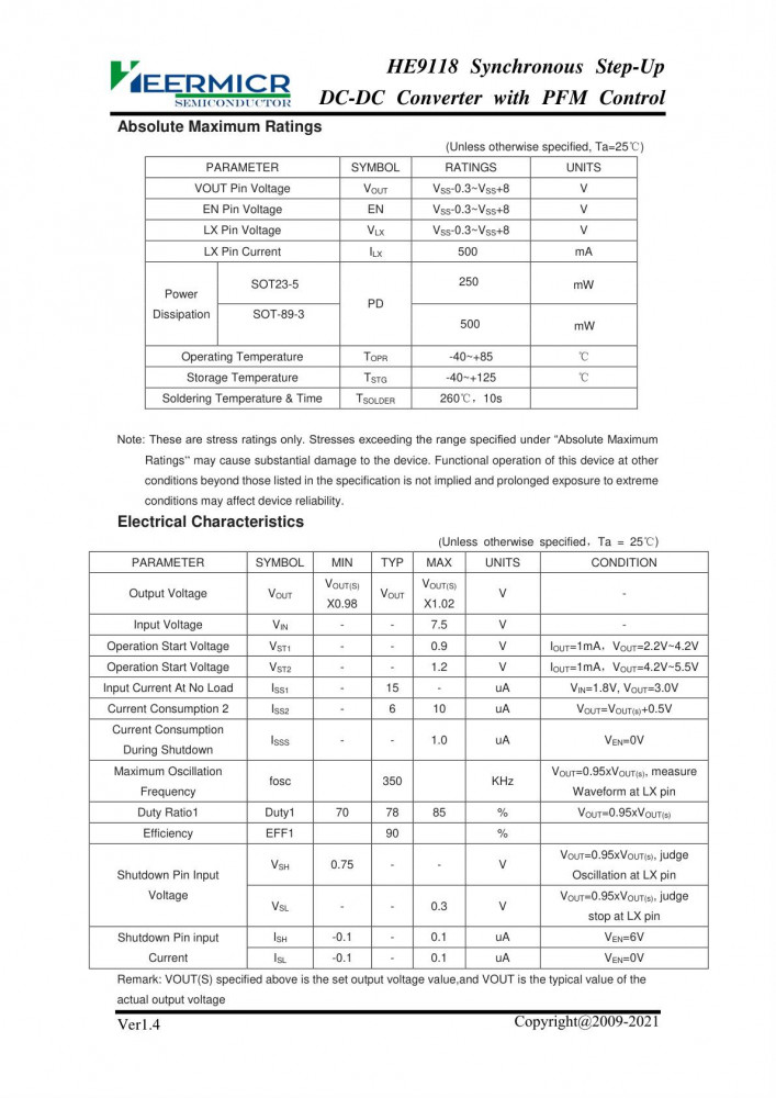 HE9118 datasheet page 3