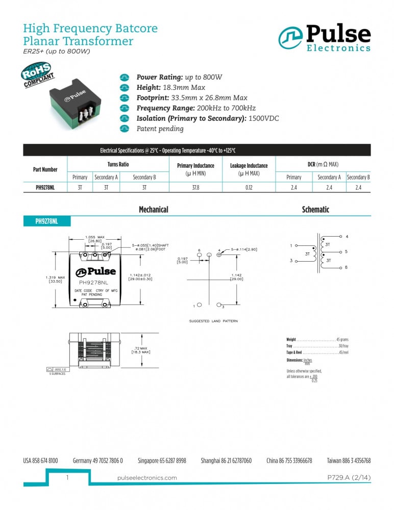 PH9278NL technical document page 1