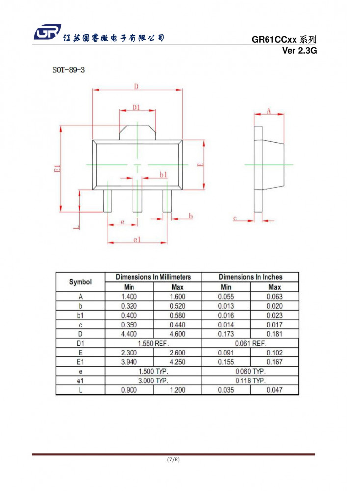GR61CC series datasheet page 7