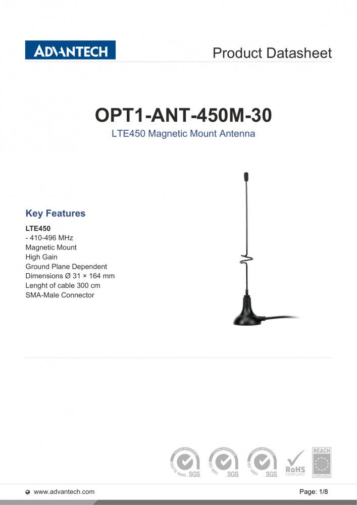 OPT1-ANT-450M-30 datasheet page 1