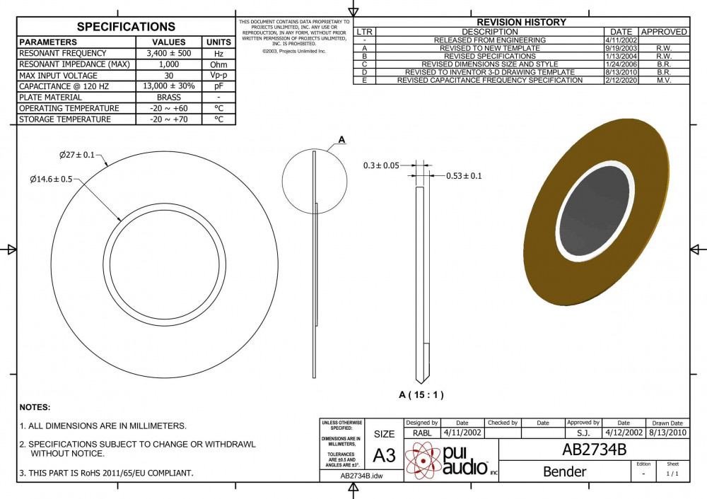 AB2734B technical drawing page
