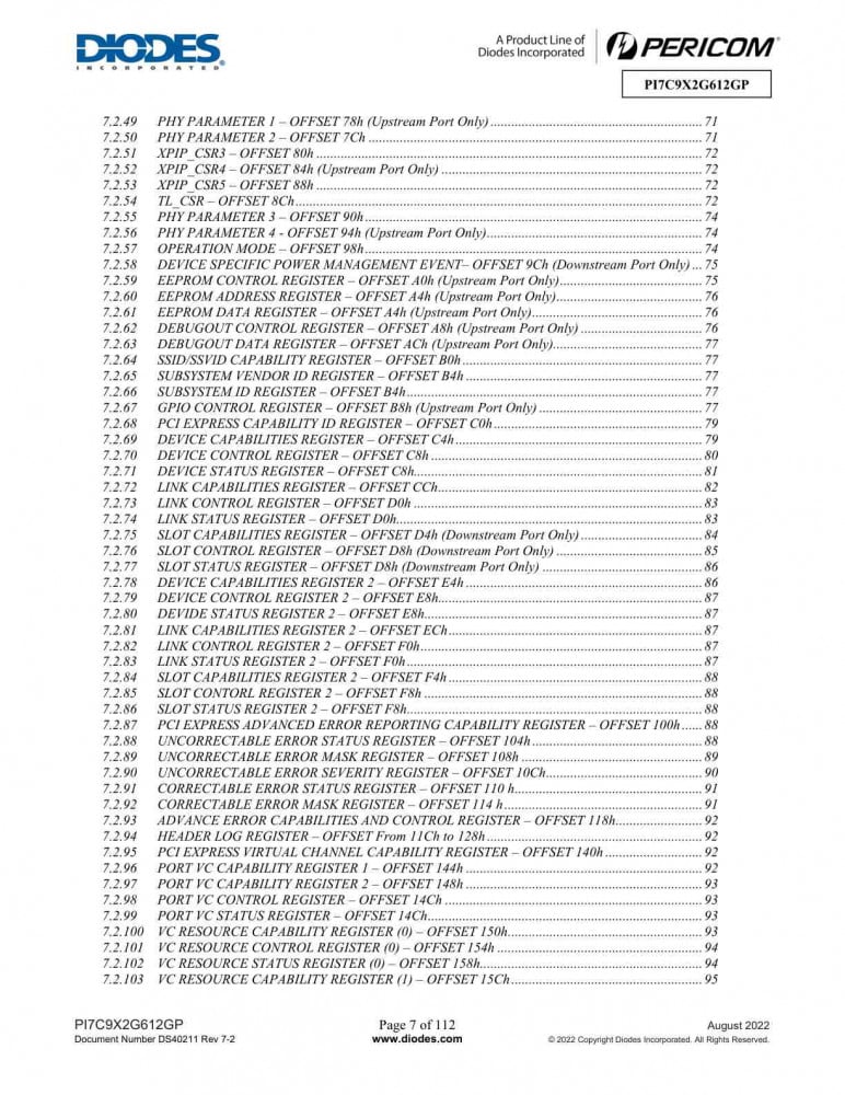 PI7C9X2G612GP datasheet page 7