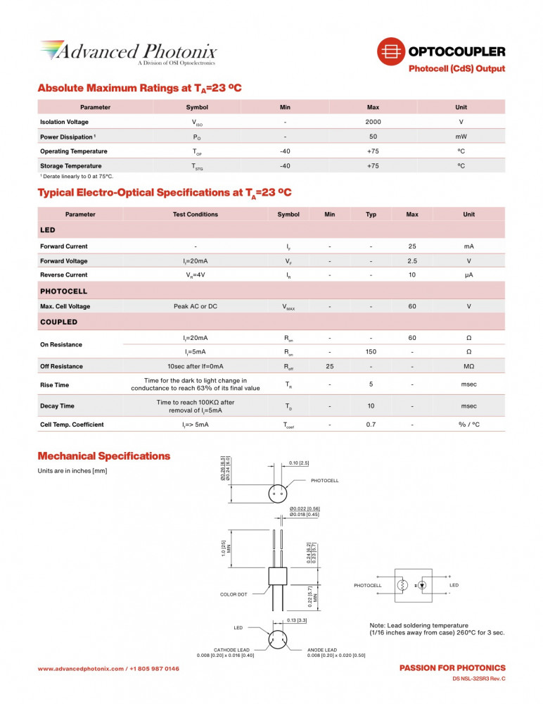NSL-32SR3 datasheet page 2