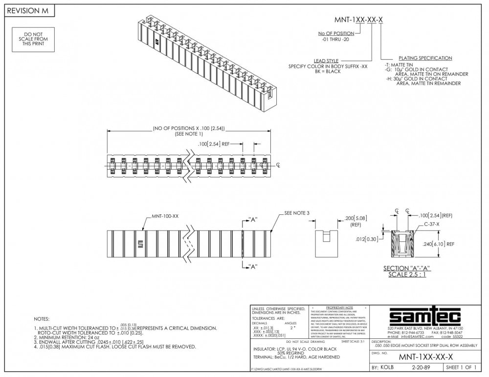 Samtec MNT-102-BK-H technical drawing