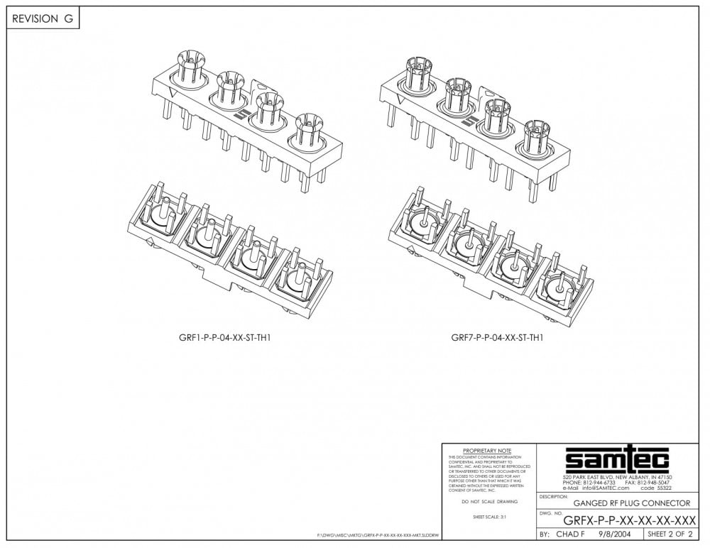 Samtec GRF7 series drawing page 2