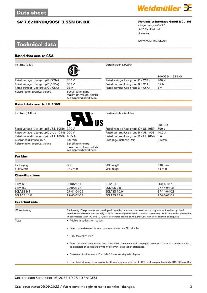 WEIDMULLER 1930510000 technical document page 3