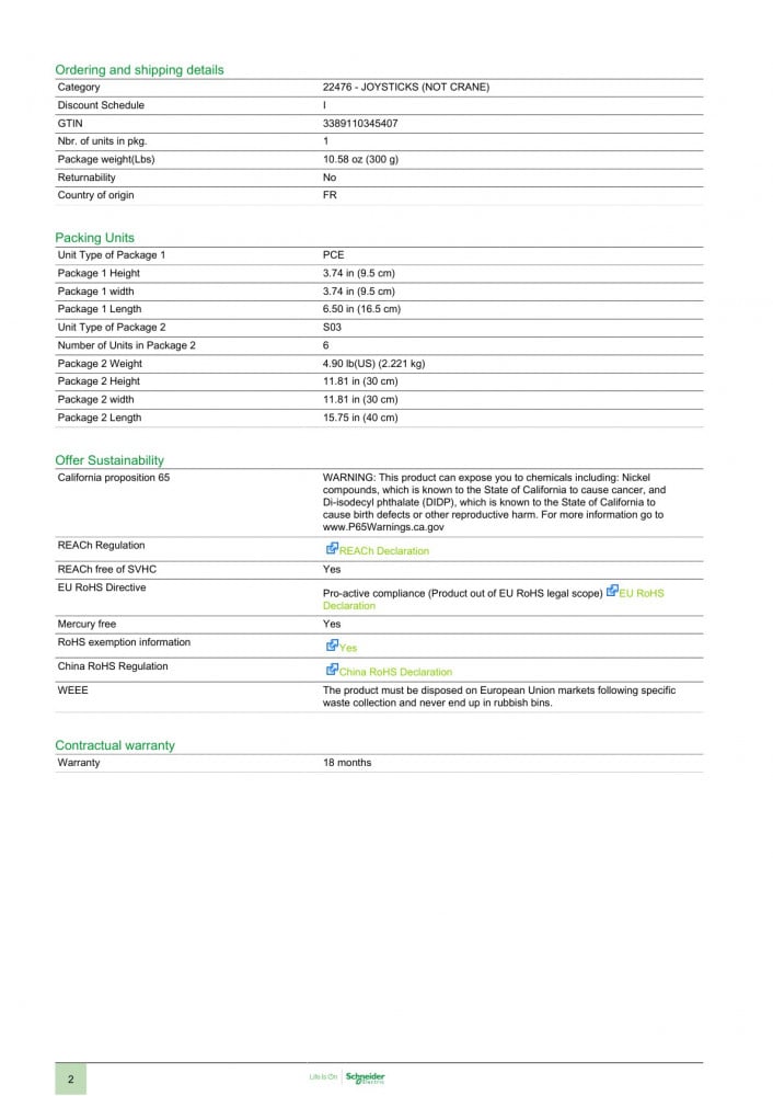 XD2CD3030 technical document page 2
