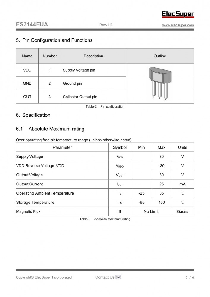 ES3144EUA datasheet page 2