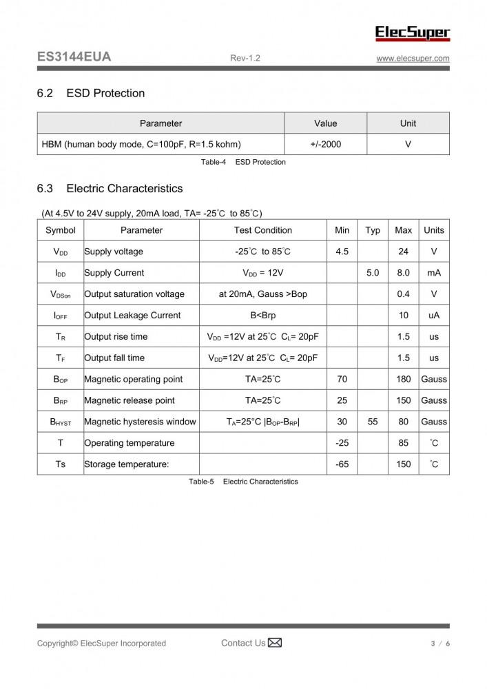 ES3144EUA datasheet page 3
