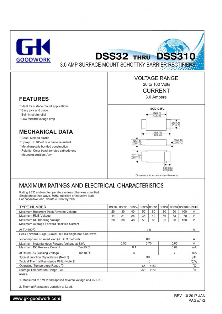 GOODWORK DSS310 datasheet page 1