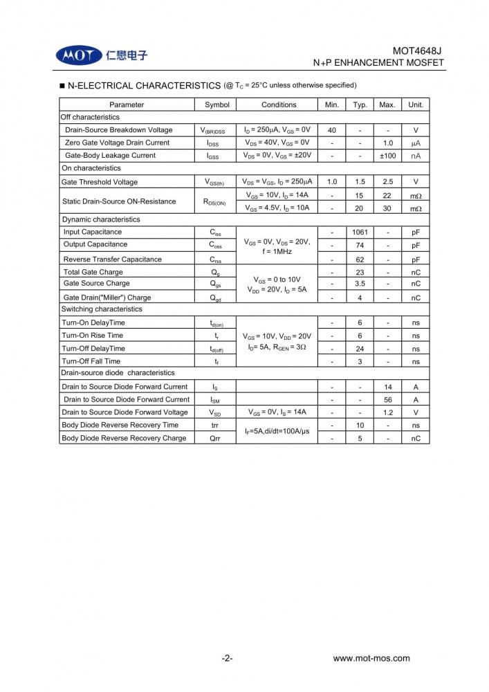 MOT4648J datasheet page 2
