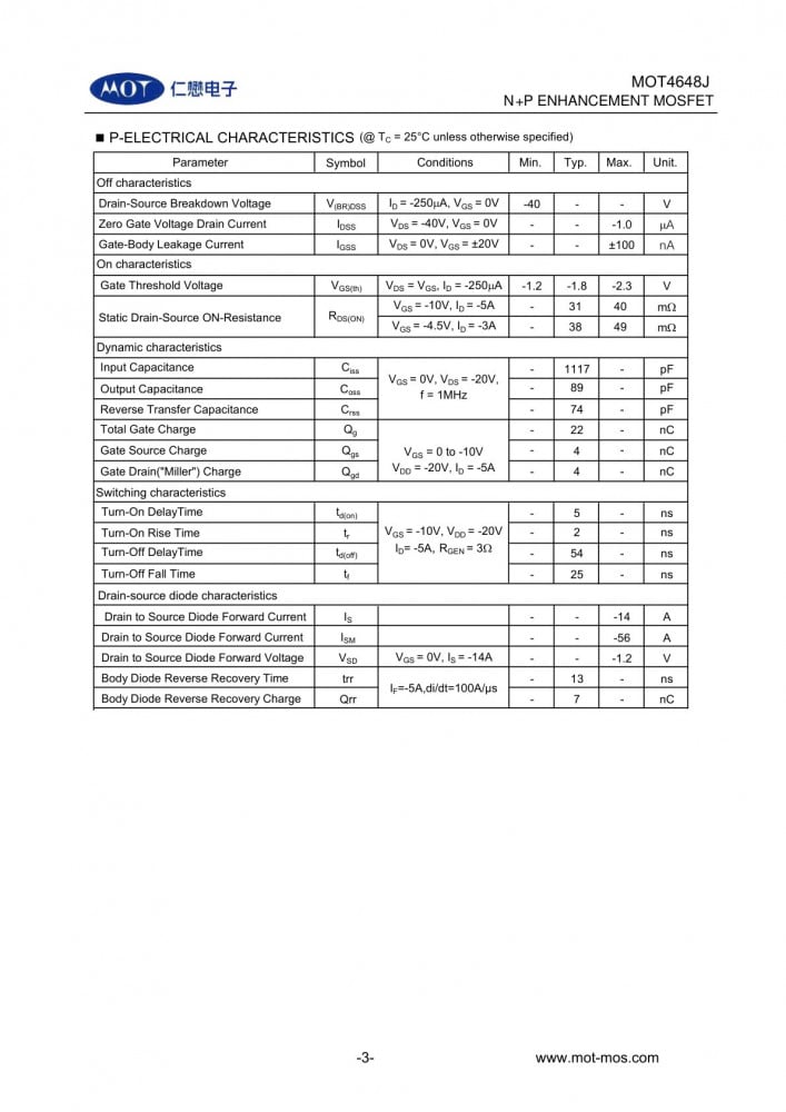 MOT4648J datasheet page 3