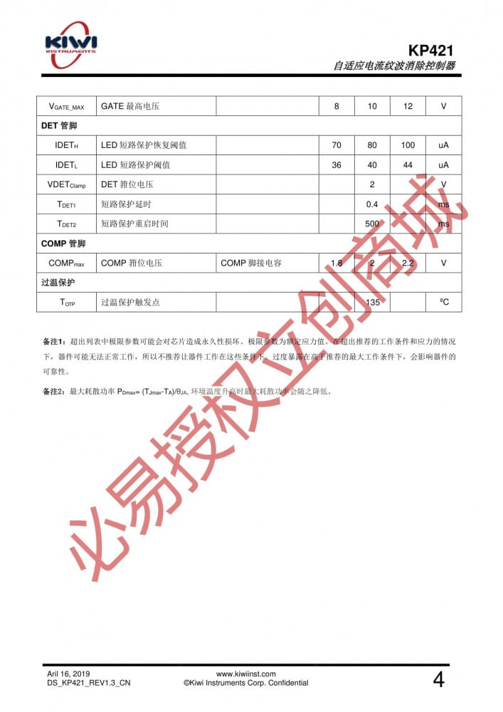 KP421 datasheet page 4