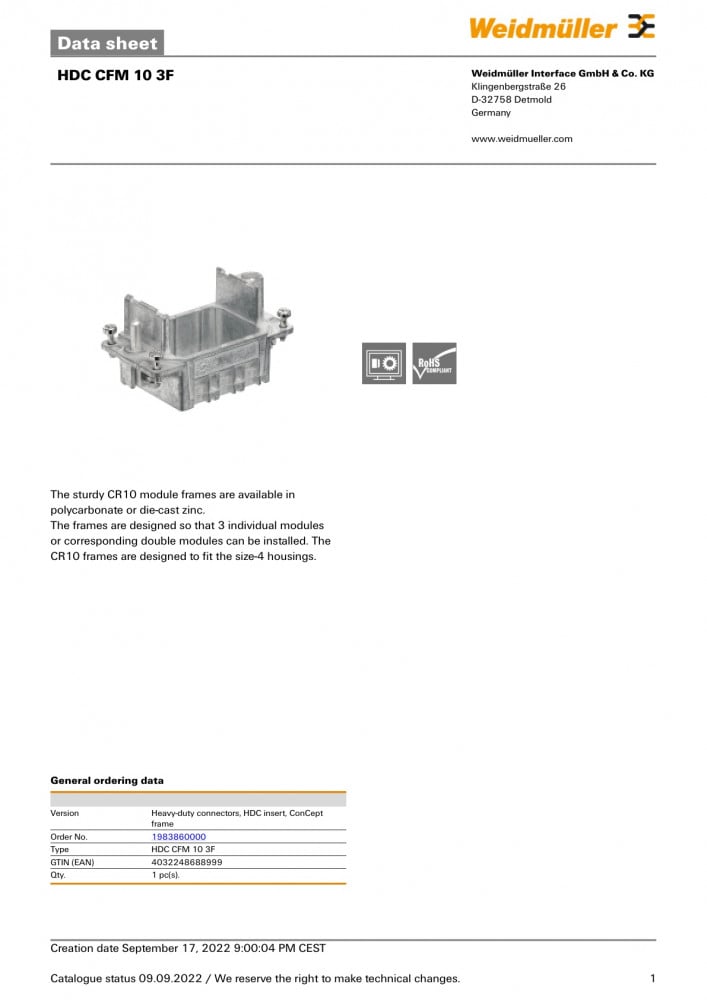 WEIDMULLER 1983860000 document page 1