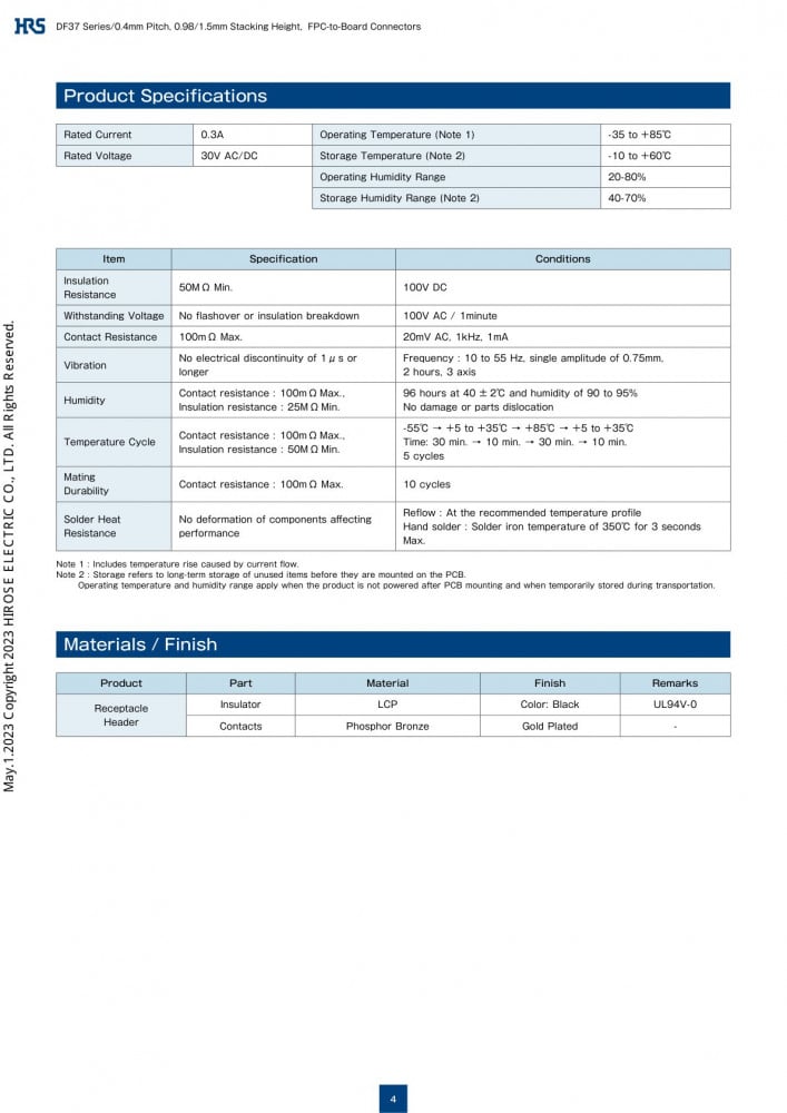 HRS DF37 datasheet page 4