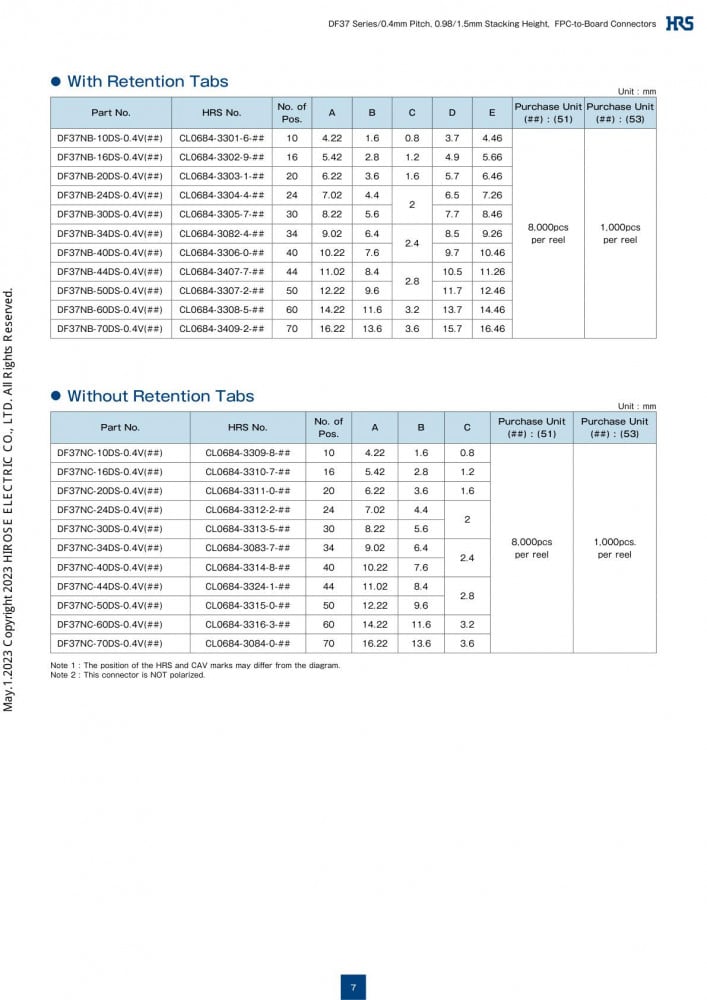 HRS DF37 datasheet page 7