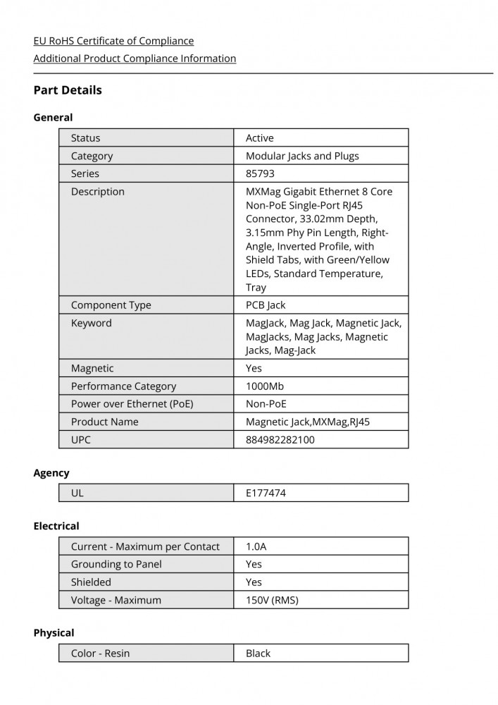 Technical document page 2 for MOLEX 857931006