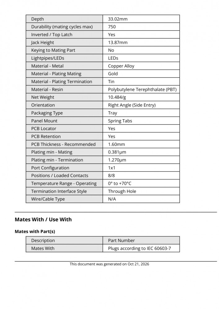 Technical document page 3 for MOLEX 857931006