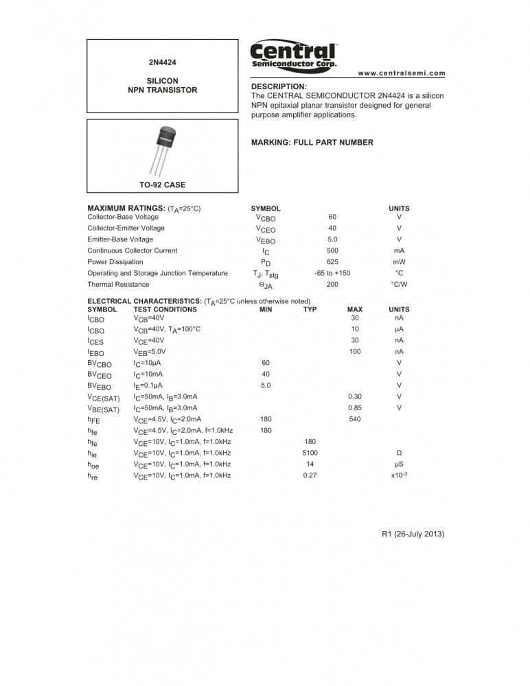 2N4424 PBFREE datasheet page 1