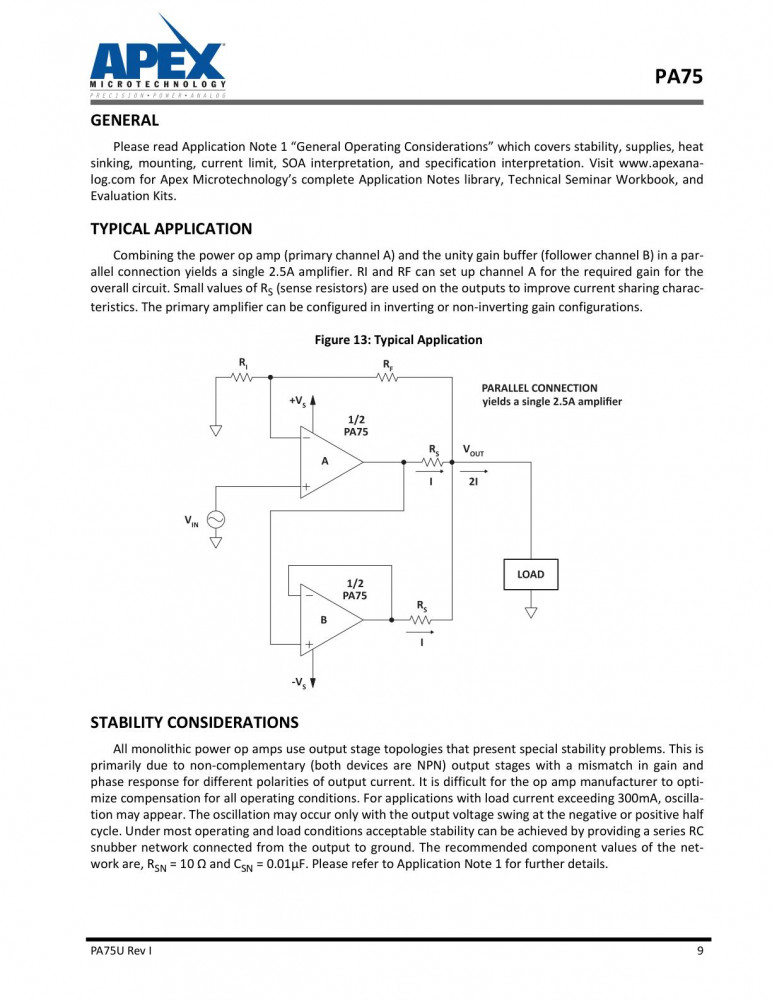 PA75CC datasheet page 9