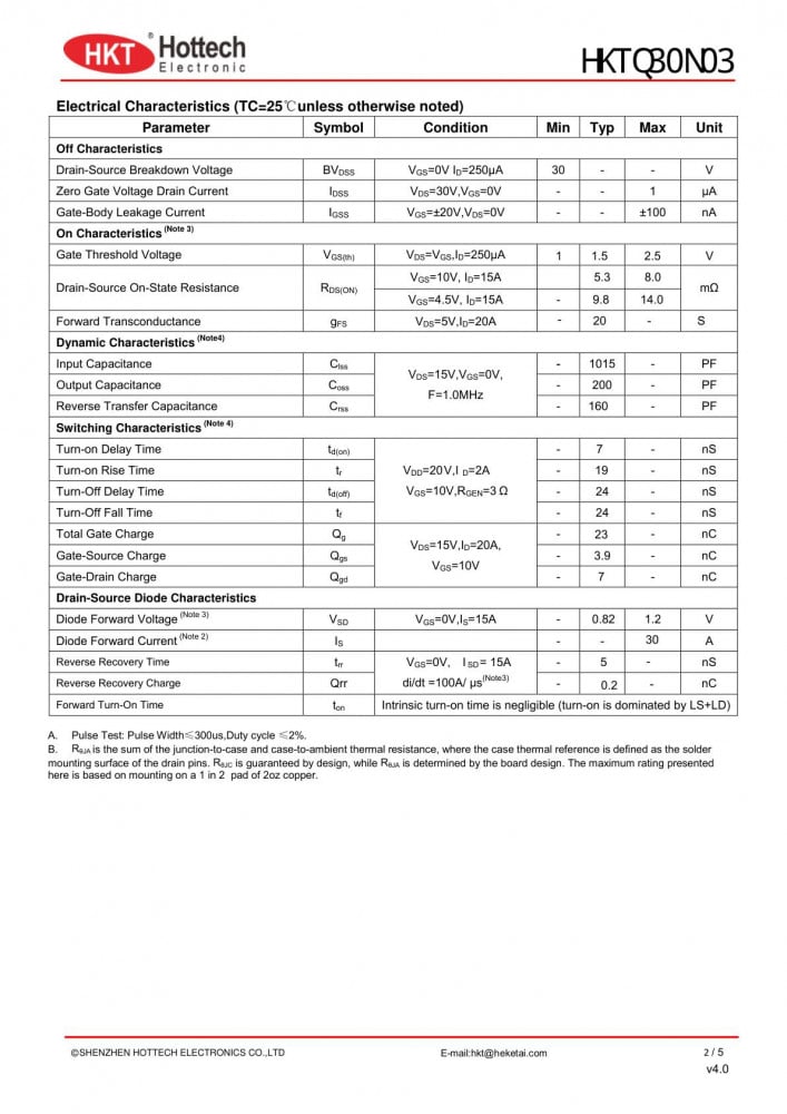 HKTQ30N03 datasheet page 2