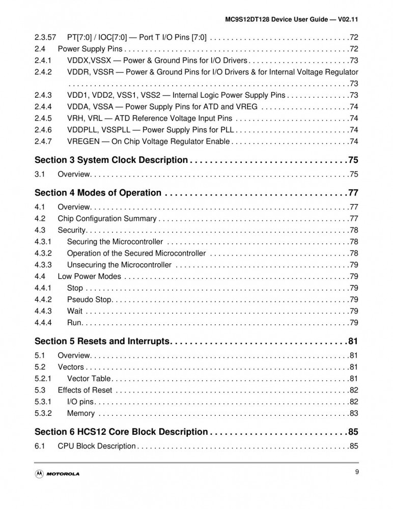 MC9S12DT128 document page 9