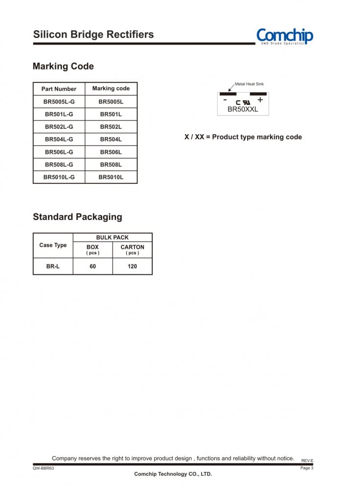 BR508L-G datasheet page 3