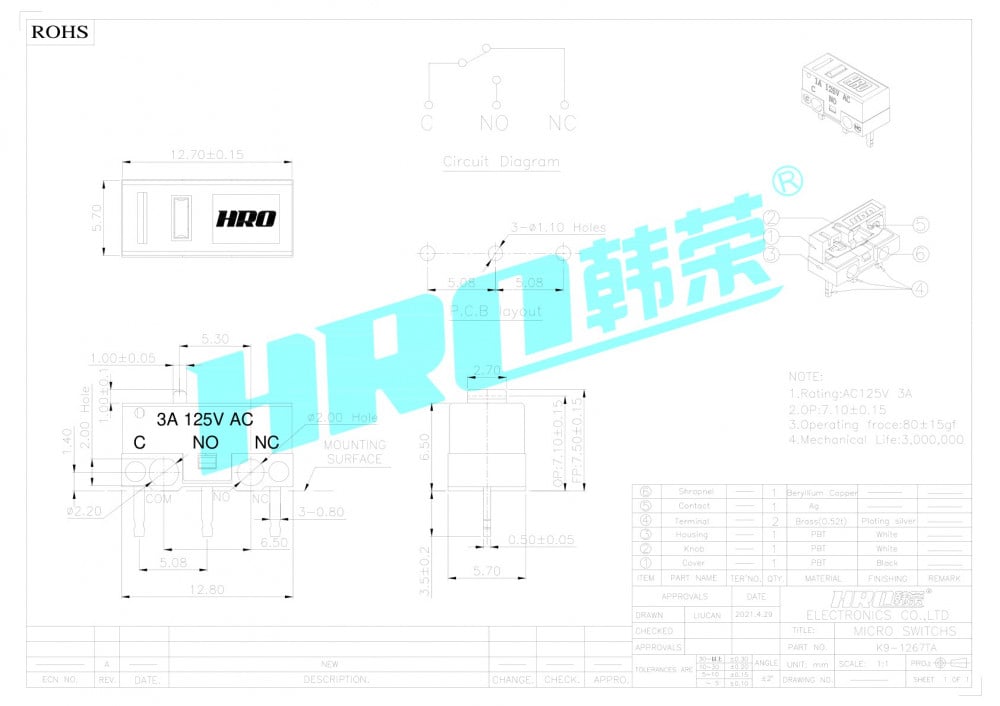 K9-1267TA technical drawing