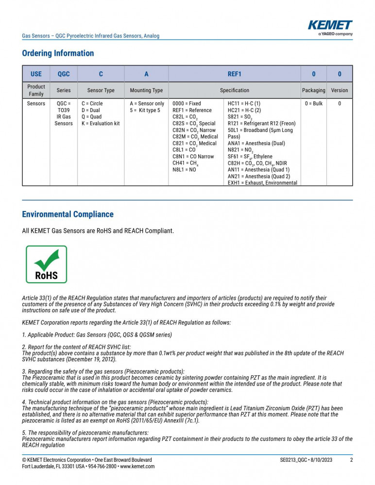 KEMET QGC technical document page 2