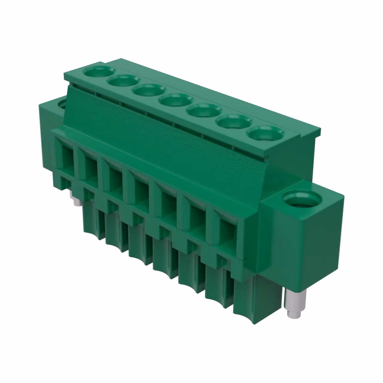 3.81mm Pitch Eurostyle Vertical Plug, with Retention Screws, Rear Wire Entry, Green Housing, 7 Circuits for sale