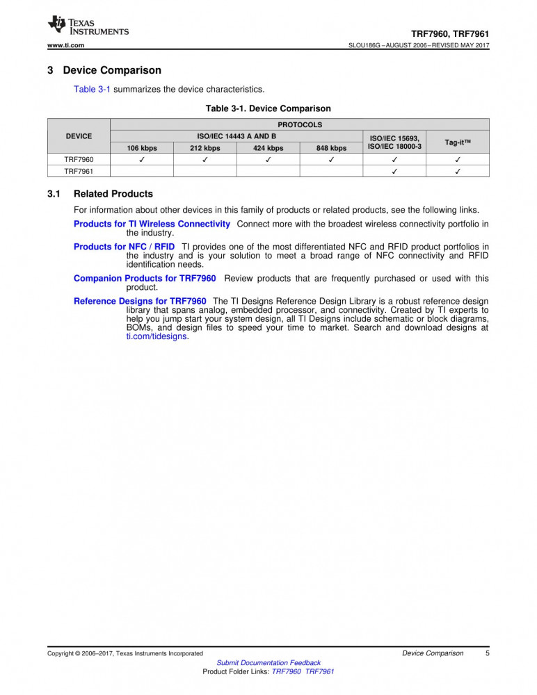 TRF7960 technical document page 5