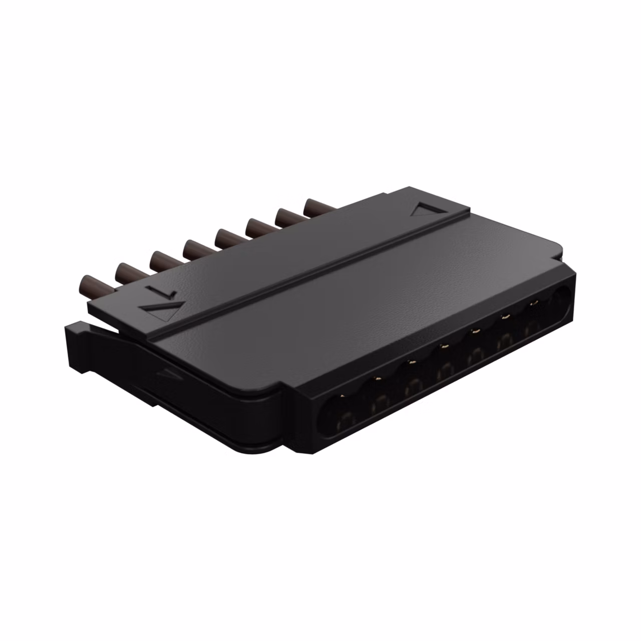 Gang of 8 MPRF Plug, Standard, Straight, Crimp, RG178 Cable, with Side Latch, Tray, 50 Ohms for sale