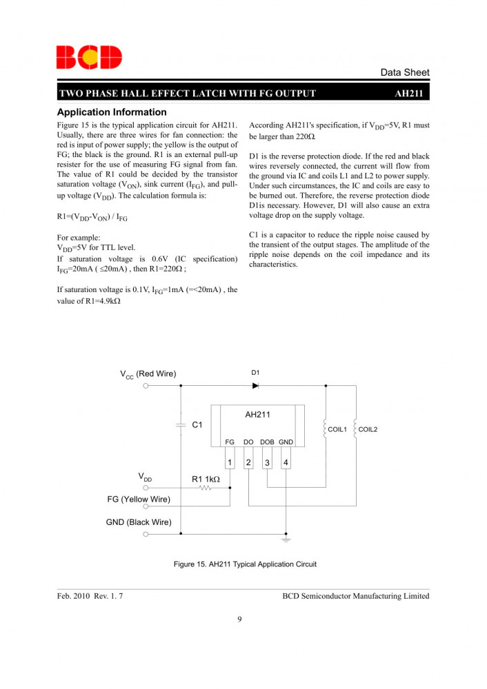 AH211 datasheet page 9